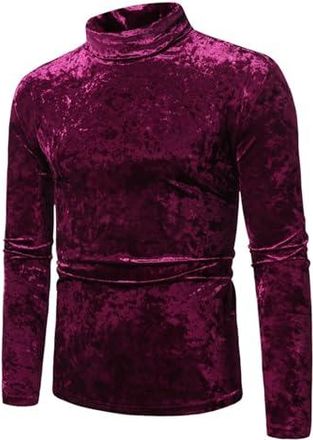 Generic Sous-v&ecirc;tement thermique pour homme - Sweat-shirt chaud pour homme - Printemps automne et hiver - Col montant - Chemise &agrave; manches longues - Velours dor