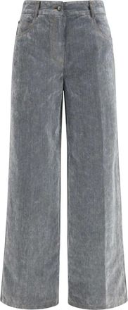 Forte_Forte Jean large en denim floqu&eacute; - Femme - Jeans - Gris - Taille: 36 FR