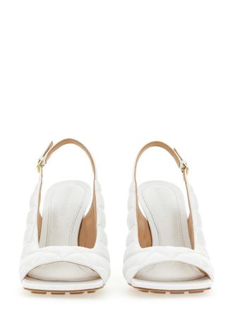 Bottega Veneta Padded Lambskin Slingback Sandal - White