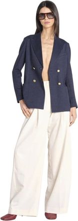 Circolo 1901 Femme, Vestes, Bleu, Taille: 44 FR Doppiopetto Quattro Bottoni