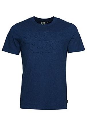 Superdry T- Shirt imprimé Chemise, Bleu, L Homme