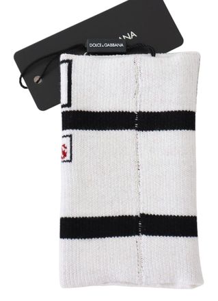 Dolce & Gabbana Mens Multicolor Wool Knit D&g Love Wristband Wrap Virgin Nylon Spandex Accessory