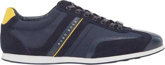 HUGO BOSS Stiven Sneaker f&uuml;r Herren, Leder, Zum Schn&uuml;ren (Marine)