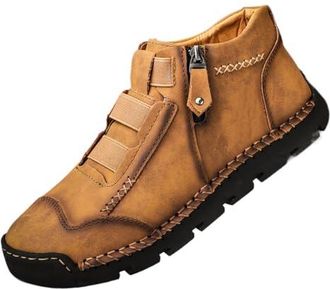 Generic Mocassins en cuir orthop&eacute;diques pour la marche, style Renaissance m&eacute;di&eacute;vale, faits &agrave; la main, imperm&eacute;ables et l&eacute;gers, marron, 39 1/3 EU