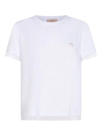 Twin-Set t-shirt en coton à détail de logo - Blanc
