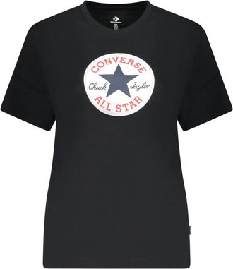 Converse Femme, Tops, Noir, Taille: 38 FR Chuck Taylor All Star Patch T-Shirt