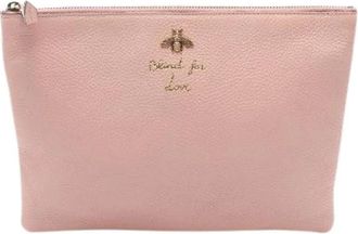 Gucci Sac pochette en cuir Animalier Bee Pre-owned - Femme - Pre-owned - Rose - Taille: ONE Size