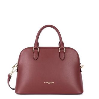Lancaster | Sierra Jia - Sac demi lune Refente de Cuir de Vachette Grain&eacute; Bordeaux