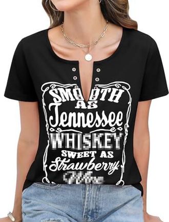 Heekpek TOMEEK Tee Shirt Femme Col en V T-Shirts A Manches Courtes Femme D&eacute;t&eacute; Tshirt &Eacute;l&eacute;gant Et Confortable Haut Imprimer Y2K Top (Noir,S)