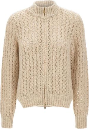 Eleventy Cardigan mit Pailletten - Nude