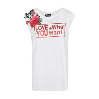 Dolce & Gabbana Femme, Tops, Blanc, Taille: 36 FR Haut sans Manches, Style Oversize