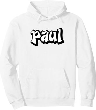 BDAZ Paul Graffiti Personalisierter Name Schwarz Wei&szlig; Schriftzug Pullover Hoodie