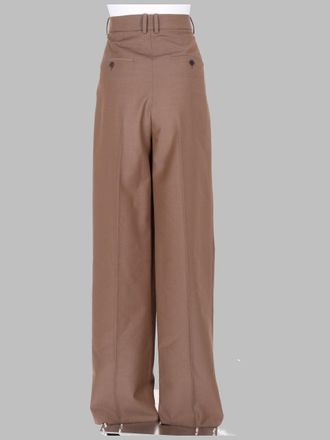 Saint Laurent Virgin Wool-Silk Tailored Trousers - Brown