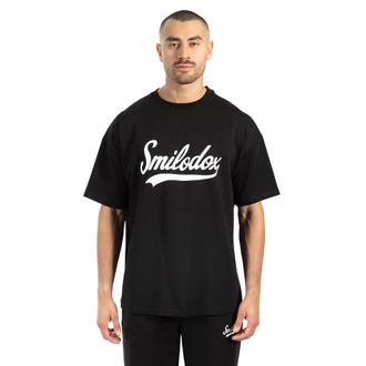 Smilodox Herren T-Shirt Lorik - Locker geschnittenes Oversize Shirt mit Retro Frontprint, bequemem Rundhalsausschnitt und weichem Material f&uuml;r einen modernen S