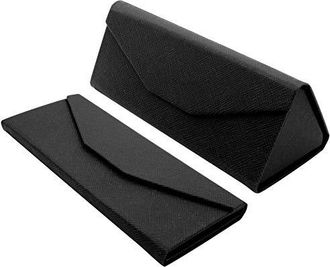 TBOC Étui Pliable pour Lunettes - Boîte [Noire] Rigide [Triangulaire] avec [Fermeture Magnétique] Doublure Intérieur Lunettes de Soleil Vue Lecture pour Fe