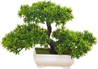 Generic perfk K&uuml;nstlicher Bonsai-Baum, kleine Kunstpflanzen, Unterhaltungsdekoration, eingetopfte japanische Kiefern-Kunstpflanzen f&uuml;r Kamin, Badezimmer, Wohn
