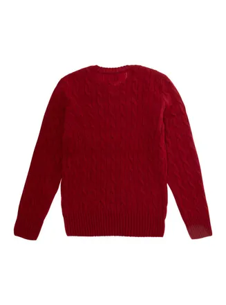 Polo Ralph Lauren Boys Knit Crew Neck Pullover Red Wool Cashmere Tops Top