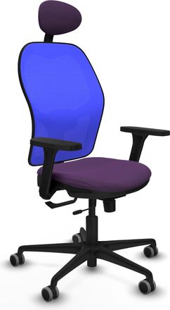 Piqueras y Crespo Ergonomischer B&uuml;rostuhl mit 3D-Armen, h&ouml;henverstellbarer Lendenwirbelst&uuml;tze und festem Kopfteil, ausgestattet mit Syncro/Traslack und injiziertem Scha