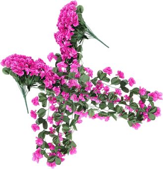 Artibetter K&uuml;nstliche H&auml;ngeblumen Ranken aus Seide 2 St&uuml;ck Violette Rosen Girlande Wand und Hochzeitsdeko Langlebige Wanddekoration f&uuml;r Zuhause und Garten