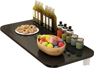 Generic An Der Wand Montierter Klapptisch, Schwebender Arbeitstisch Aus Holz, Zusammenklappbare W&auml;scherei-Montagestation, 50 Kg Tragf&auml;higkeit, Platzsparend fo