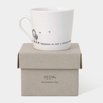East of India East Of India Wobbly Mugs, Tasse, verschiedene Styles und Designs, aus Porzellan, Geschenkbox, Geschenkidee Happiness is just a Biscuit Away