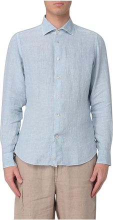 Eleventy Chemise en lin - Homme - Chemises - Bleu - Taille: M