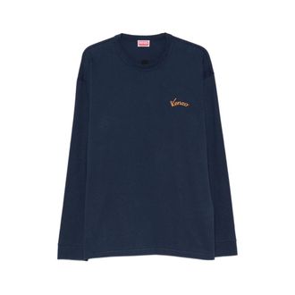 Kenzo Eiffelturm-Design Langarmshirt mit Stickerei - - Tops - Herren - Blau - M