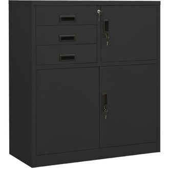 vidaXL B&uuml;roschrank Anthrazit 90x40x102 cm Stahl - Vidaxl