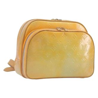 Louis Vuitton Sac &agrave; dos vintage Pre-owned en cuir verni - Femme - Pre-owned - Jaune - Taille: ONE Size