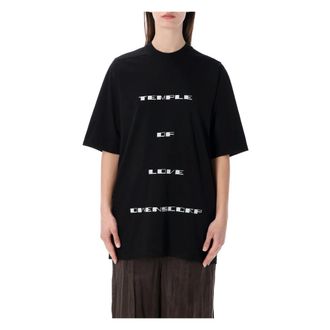 Rick Owens Femme, Tops, Noir, Taille: 38 FR Jumbo SS T-Shirt