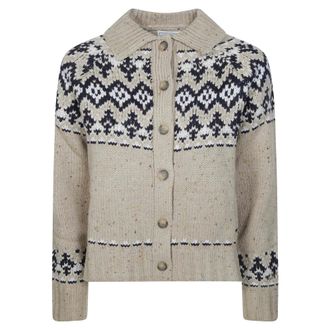 MC2 Saint Barth Cardigan col rond Patty Donegal - Femme - Pulls - Beige - Taille: 36 FR