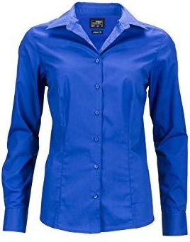 James & Nicholson Femme Chemisier de qualit&eacute; en Tissus m&eacute;lang&eacute;s (L, Royal)