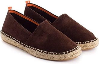 Abarca Espadrilles dété confortables et respirantes pour homme en jute et cuir fabriquées à la main en Espagne, chocolat, 43 EU
