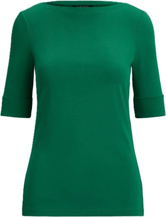 Ralph Lauren Femme, Tops, Vert, Taille: 38 FR Judy Elbow Sleeve Knit T-shirt