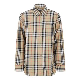 Burberry Femme, Chemises, Beige, Taille: 38 FR Chemise en coton brod&eacute;