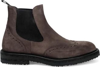 Sangiorgio Bottines pour homme CHELSEA BROGUE SMOG en daim gris - 924 daim SMOG - Taille 42, gris, 42 EU