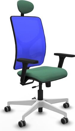 Piqueras y Crespo Stuhl f&uuml;r Kontrollzentren mit 3D-Armen, h&ouml;henverstellbarer Lendenwirbelst&uuml;tze und festem Kopfteil, ausgestattet mit Syncro/Traslack und Schneideschaum