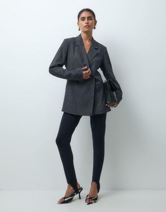Object blazer ajust&eacute; avec d&eacute;tail &agrave; la taille en noir chin&eacute;