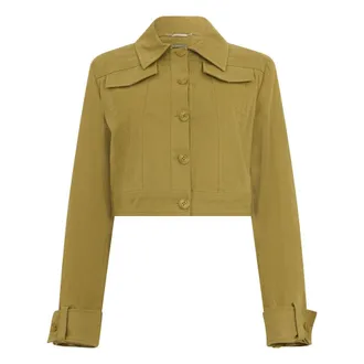 Alberta Ferretti Kurze Baumwolljacke - - Jackets - Damen - Gr&uuml;n - S