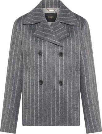 Seventy Zweireihiger Strickblazer - - Jackets - Damen - Grau - 2XL