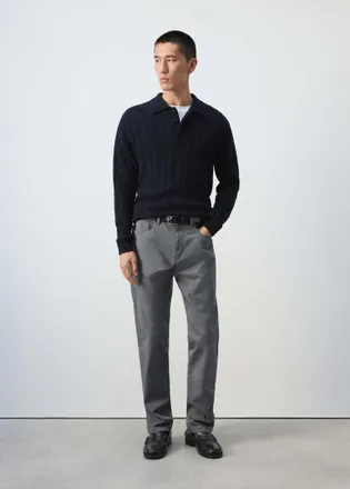 Mango Pantalon coton regular-fit gris fonc&eacute; - Homme - 38 - MANGO MAN