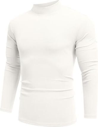 Coofandy Pull dhiver l&eacute;ger en tricot &agrave; manches longues doux et chaud pour homme, blanc, L