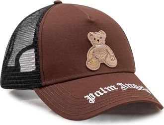 Palm Angels Homme, Accessoires, Brun, Taille: ONE Size Casquette Trucker avec application dours