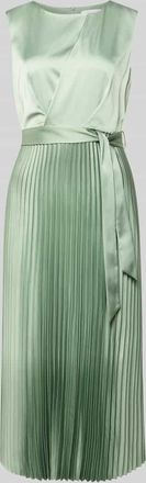 Comma Midikleid mit Plisseefalten und Bindeg&uuml;rtel