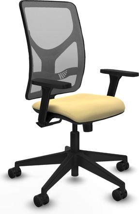 Piqueras y Crespo Schreibtischstuhl Home Office mit 3D-Armlehnen, h&ouml;henverstellbare Lendenwirbelst&uuml;tze, ausgestattet mit 3 Positionen und Schneideschaum, Grau/Cremefarb