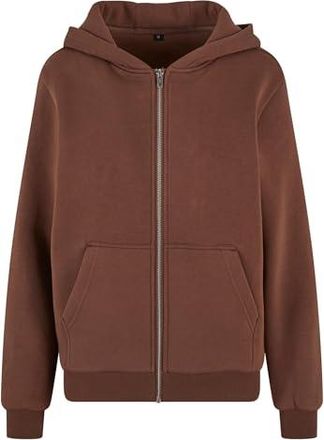 Build Your Brand By290-ladies Fluffy Zip Hoody Sweat-Shirt à Capuche, Marron Chocolat, 3XL Femme