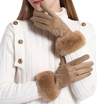 Generic Gants pour femme - Gants cr&eacute;atifs tendance - &Eacute;pais et chauds - Moufles dhiver pour adultes - Isolation par temps froid (A, taille unique)