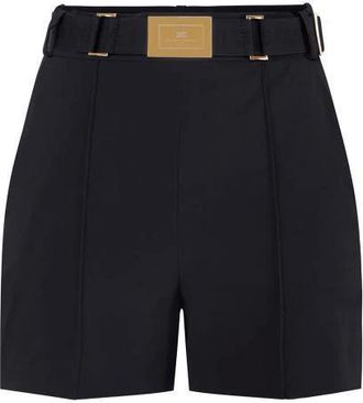 Elisabetta Franchi Femme, Shorts, Noir, Taille: 38 FR Short en tissu technique bi-&eacute;lastique avec ceinture