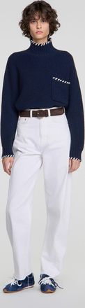 Sandro Wollpullover mit Flechtdetails