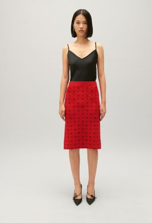 Claudie Pierlot Halblanger Strickrock in Rot